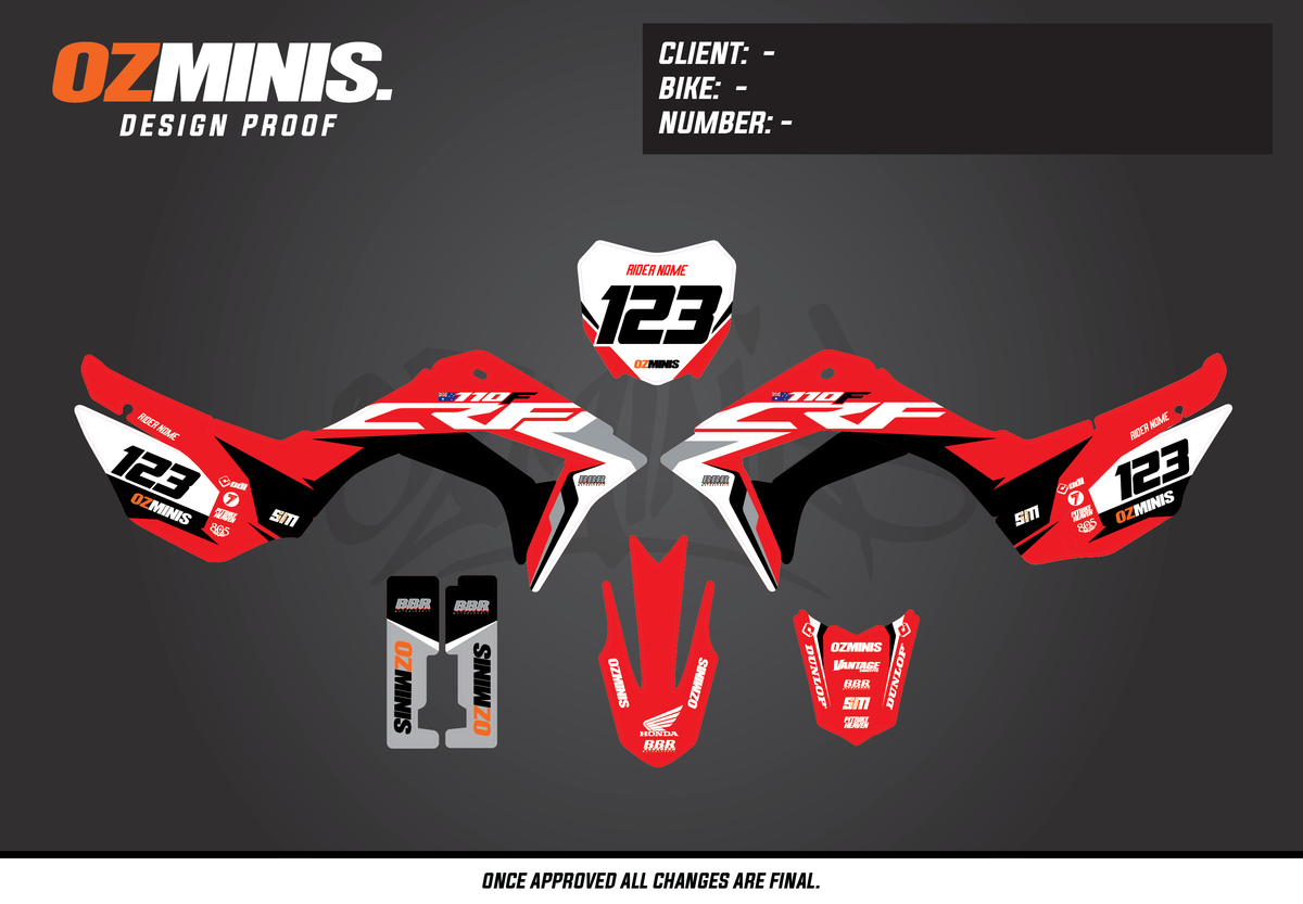 CRF110 - OG RED GRAPHICS KIT – Ozminis Motorsport